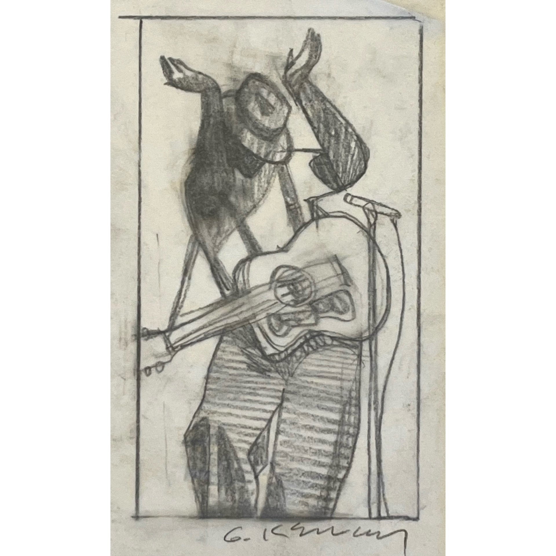 Gary Kelley Art For Sale Guitarist Clapping Sketch | Gary Kelley Art