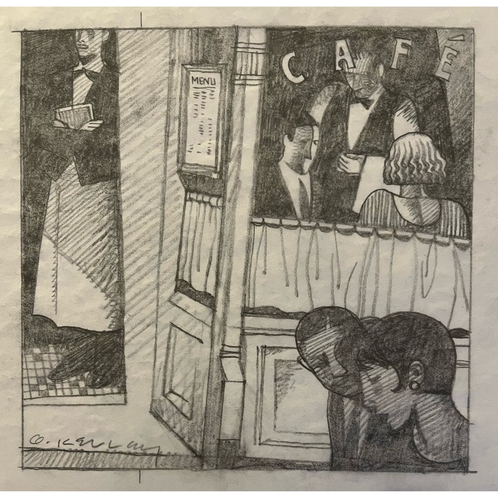 Gary Kelley Art For Sale Cafe Sketch | Gary Kelley Art